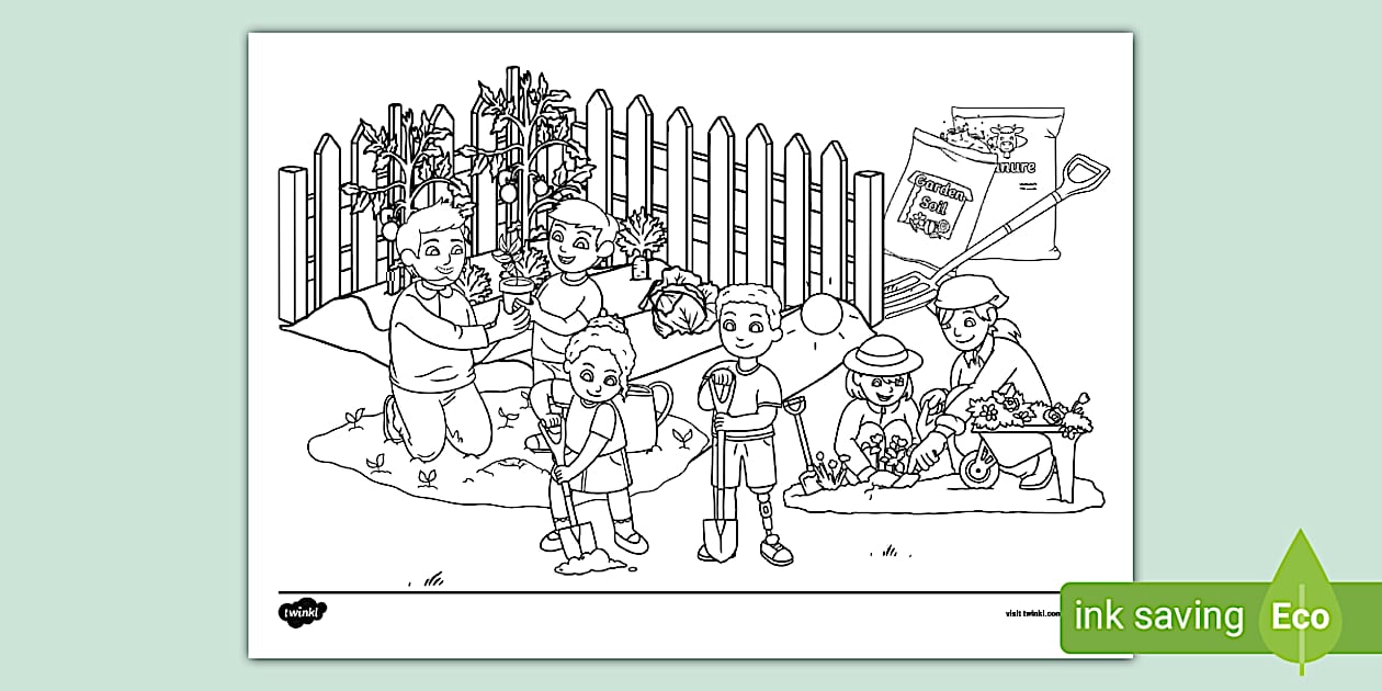 Vegetable Garden Colouring Page