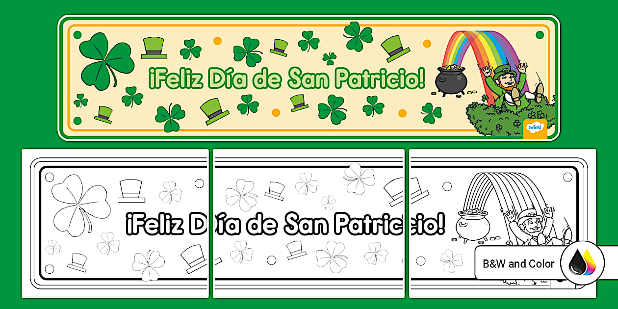 Pancarta: Día de San Patricio (Teacher-Made) - Twinkl