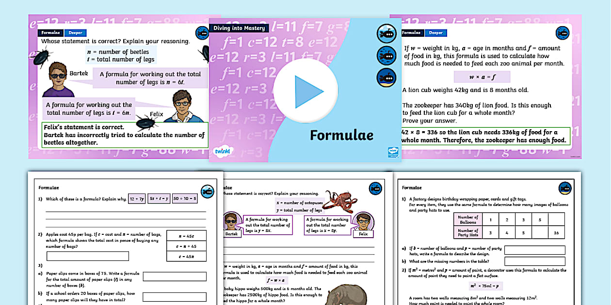 👉 Year 6 DiM: Step 5 Formulae Teaching Pack - Twinkl