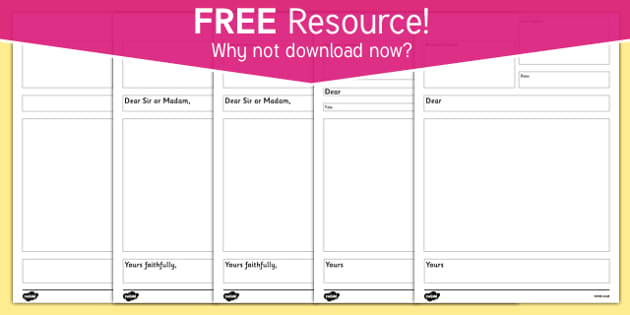 FREE! - Formal Letter Template | Writing Resources
