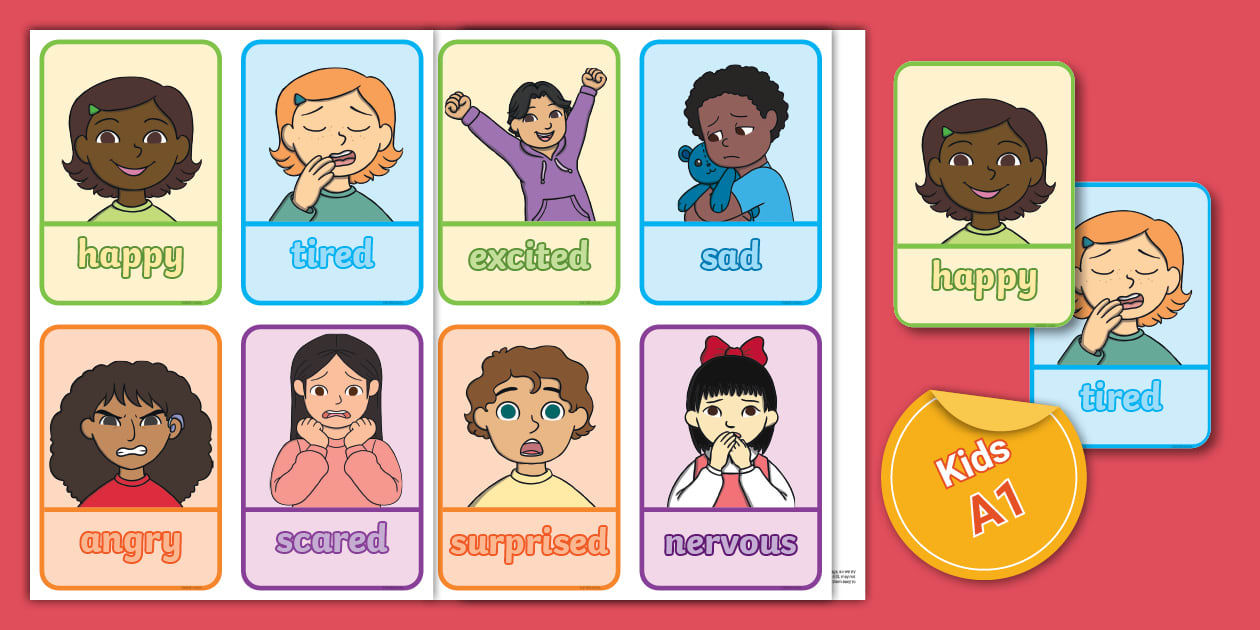 ESL Emotions Flashcards for Kids {Twinkl} (teacher made)