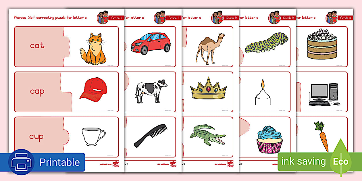 Grade R Phonics: Self-correcting Puzzles Letter c - Twinkl
