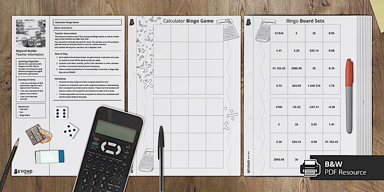 Calculator Bingo (teacher made) - Twinkl
