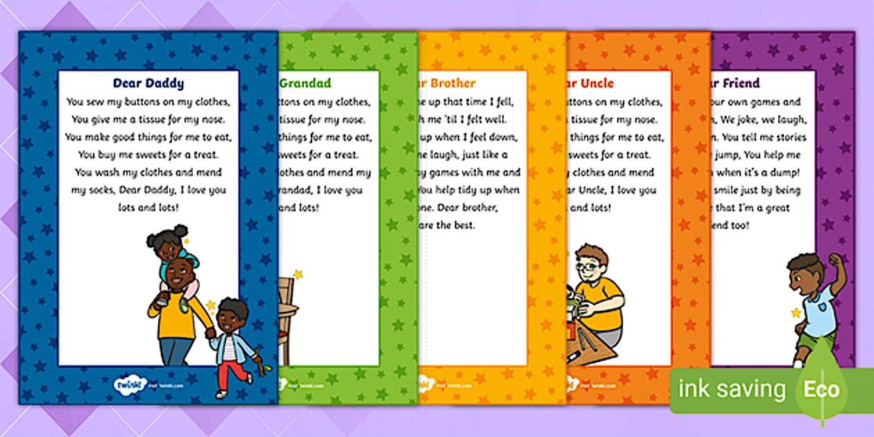 Father’s Day Card Verses | Father's Day Poems | Twinkl