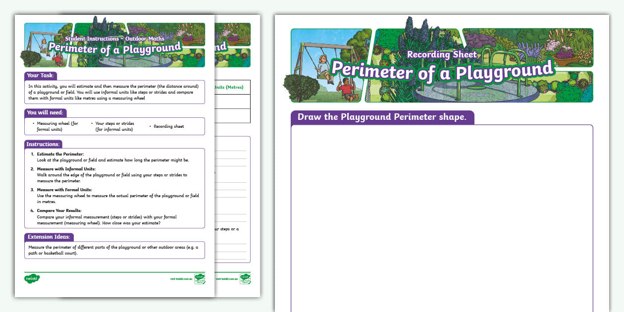 Outdoor Maths: Perimeter of a Playground (teacher made)