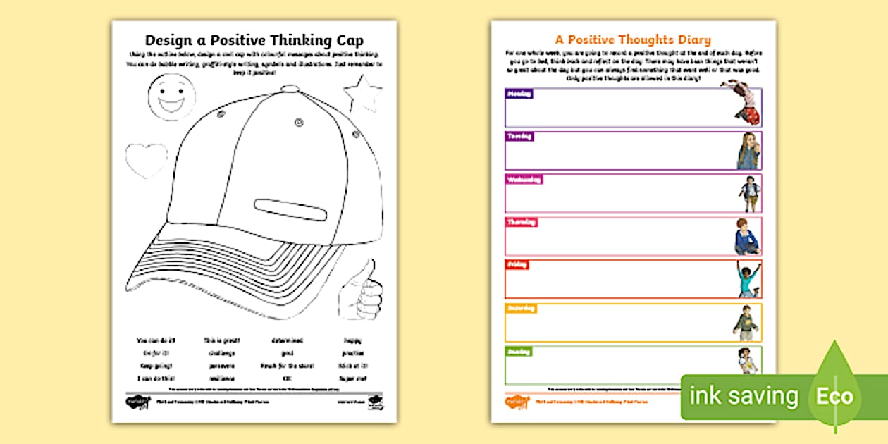 PSHE: LKS2 Think Positive - Home Learning Tasks - Twinkl