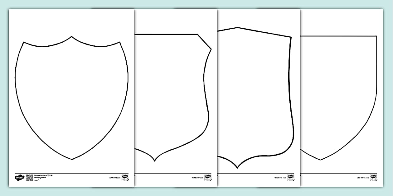 Medieval Castle Role Play Coat of Arms Coloring Pages English/Spanish