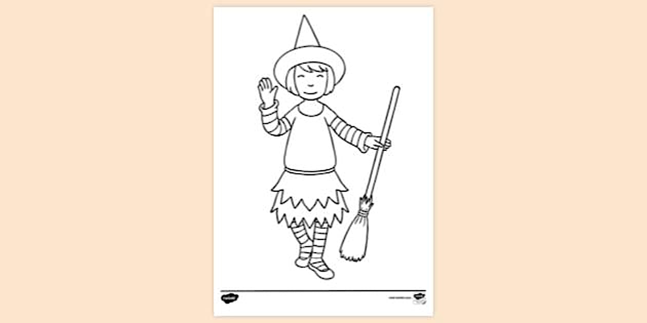 Halloween Witch Colouring Sheet | Colouring Sheets - Twinkl