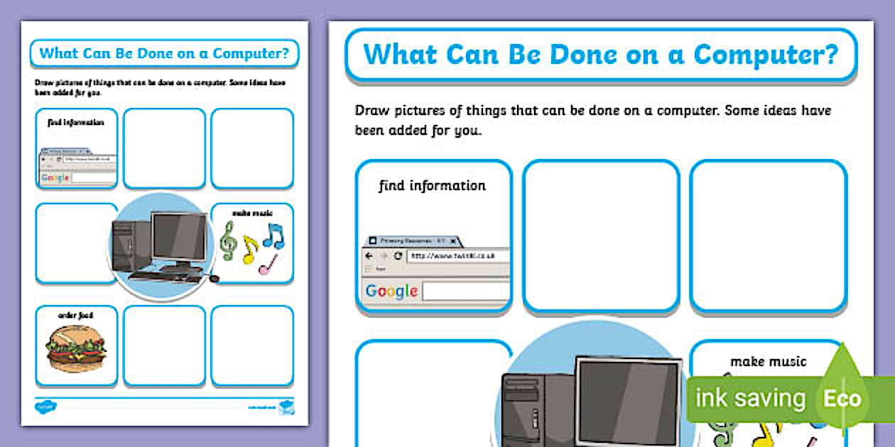 What Can Be Done on a Computer? Activity Sheet - Computing