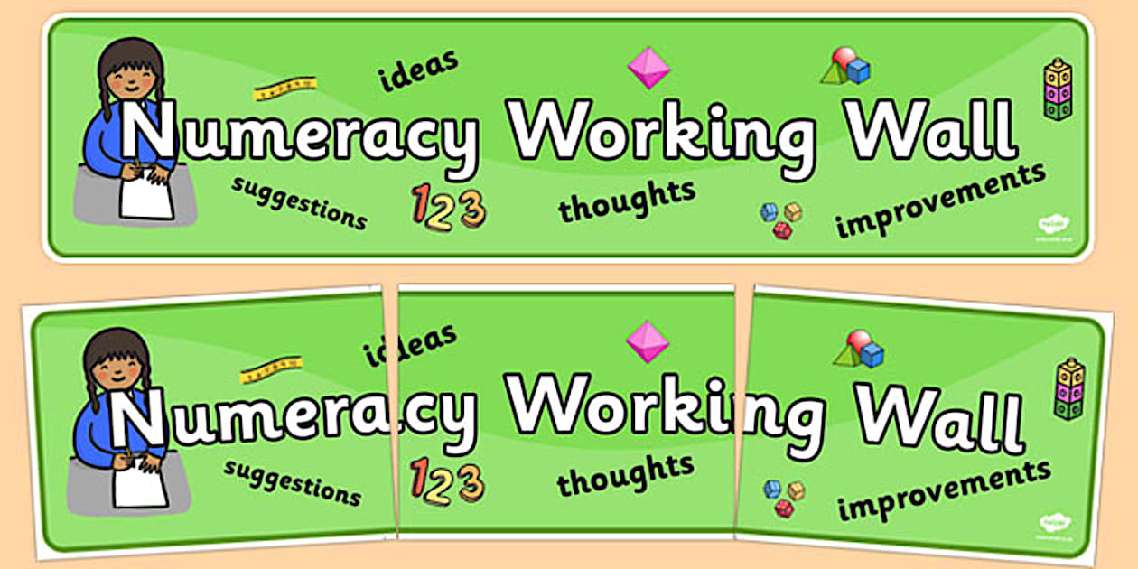 Cursive Numeracy Working Wall Display Banner (teacher made)
