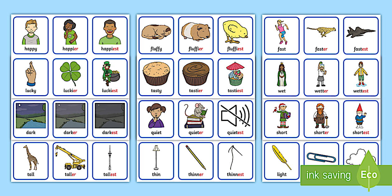 Black and White Suffix -er Matching Cards (teacher made)