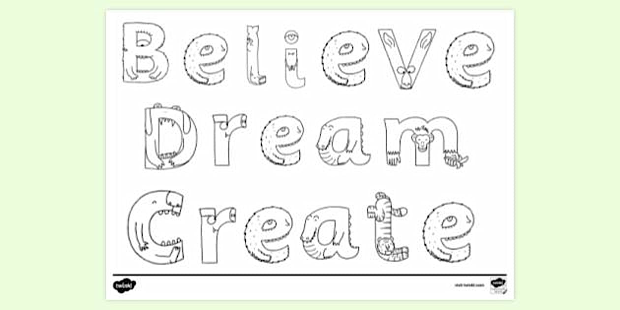 Colouring Page with Words - Printable (Hecho por educadores)