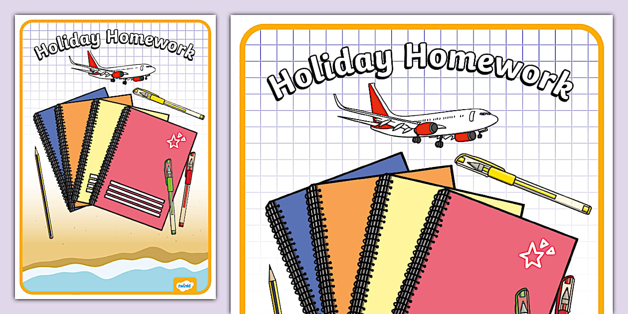 Holiday Homework Book Cover (teacher made) - Twinkl
