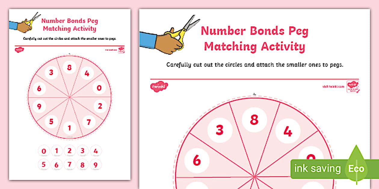 Number Bondsto 10 Peg Activity (teacher made) - Twinkl