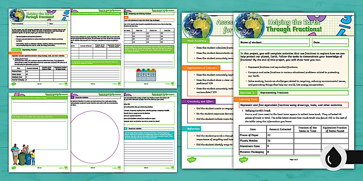 Earth Day Grade 5 Fractions Project (Teacher-Made) - Twinkl