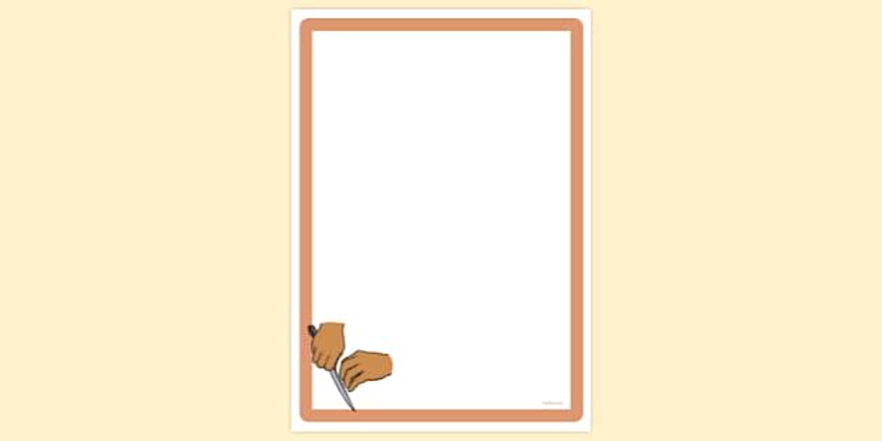 Simple Blank Slicing Hands Page Border | Twinkl