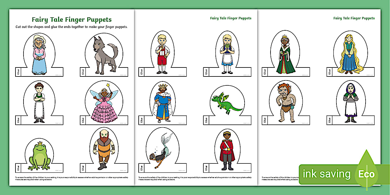 Fairy Tale Finger Puppets - Twinkl - EYFS (teacher made)