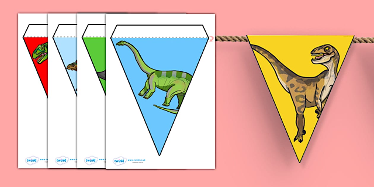 Realistic Dinosaurs Bunting (teacher made) - Twinkl