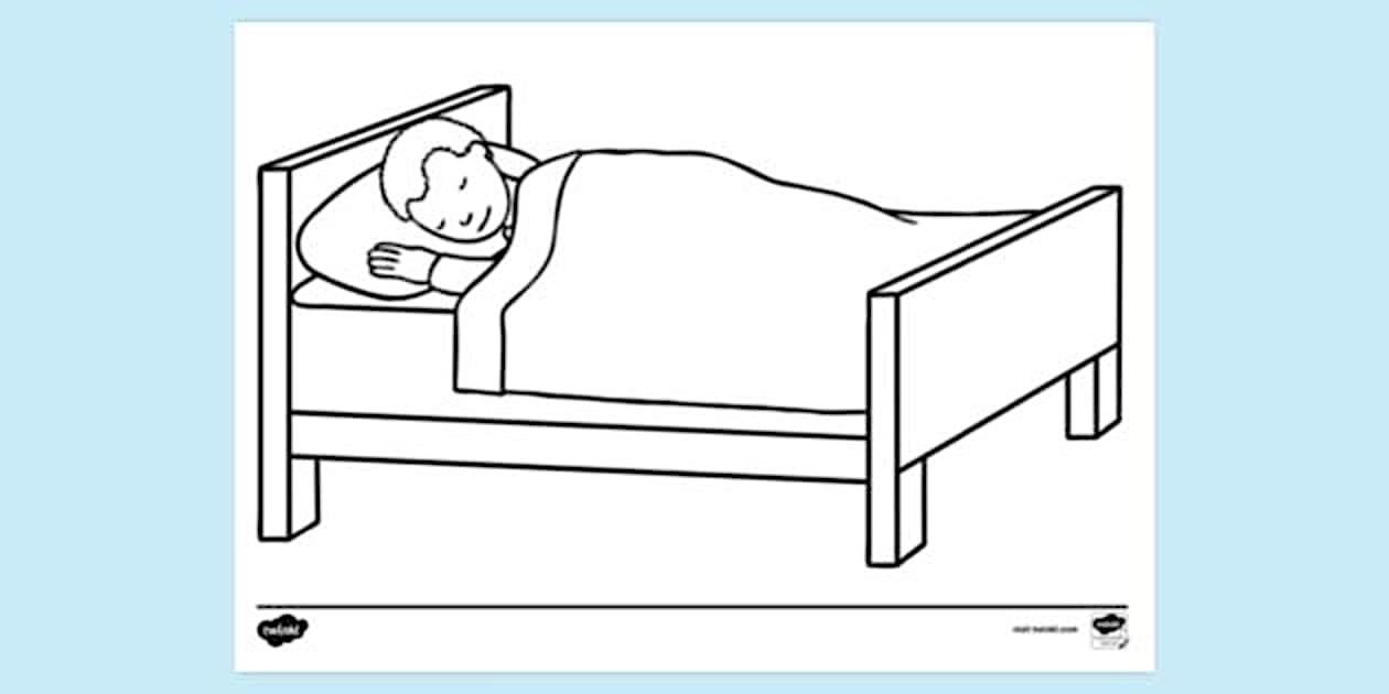 Fast Asleep Colouring Sheet | Colouring Sheets - Twinkl