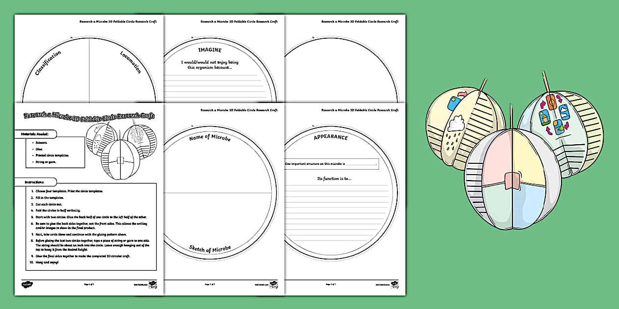Research a Microbe 3D Foldable Circle Research Craft