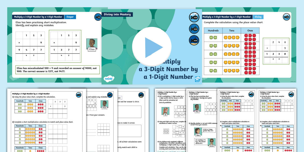 👉 Y4 DiM Step 10 Multiply a 3-Digit Number by a 1-Digit Number