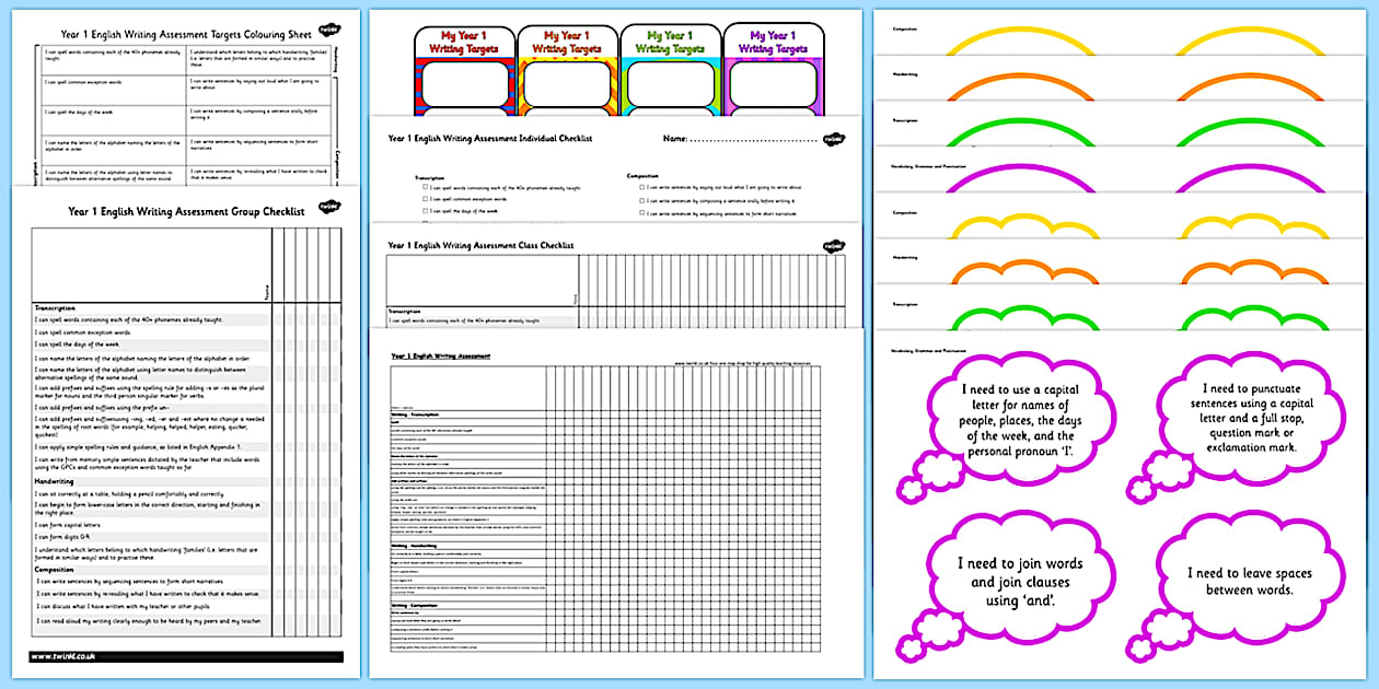 2014 National Curriculum Year 1 English Writing Assessment Resource Pack