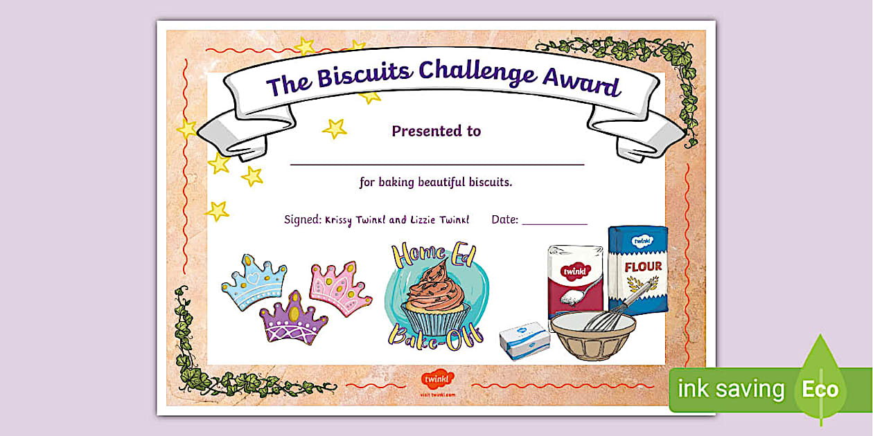 Bake-Off Challenge Biscuits Week Certificate - Twinkl