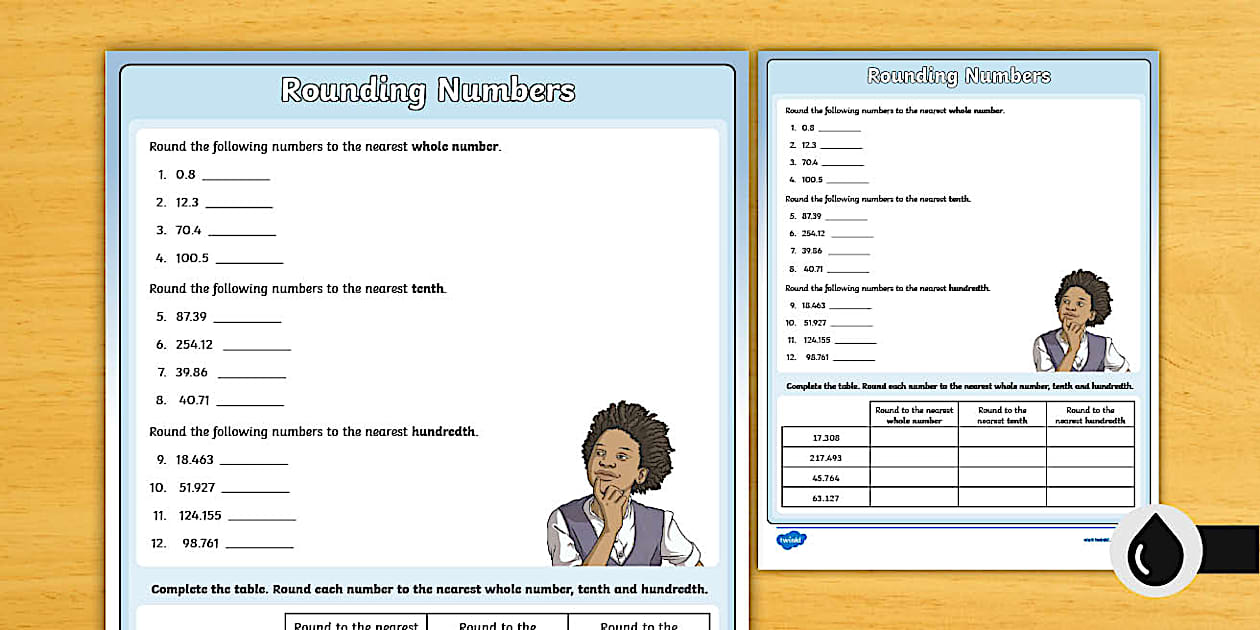 Round Decimals to the Nearest Tenth, Hundredth or Whole Number Activity