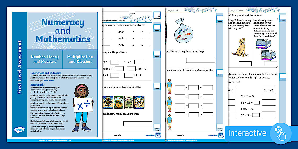 Interactive PDF: First Level Multiplication and Division