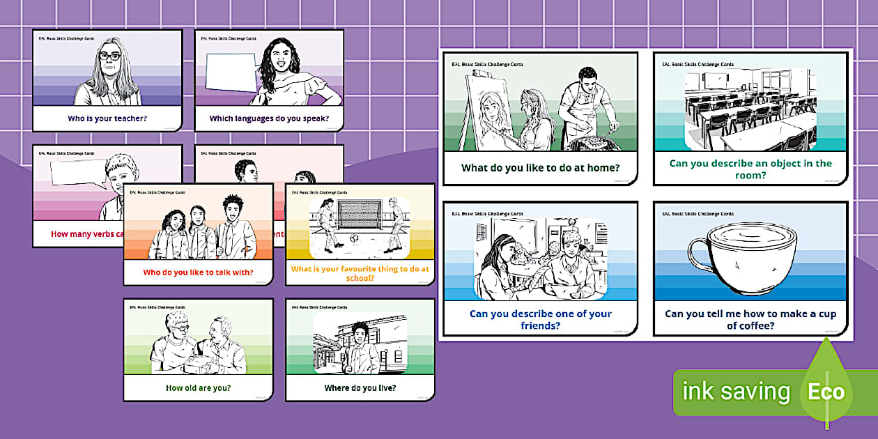 EAL Basic Skills Challenge Cards - Older Learners - Twinkl