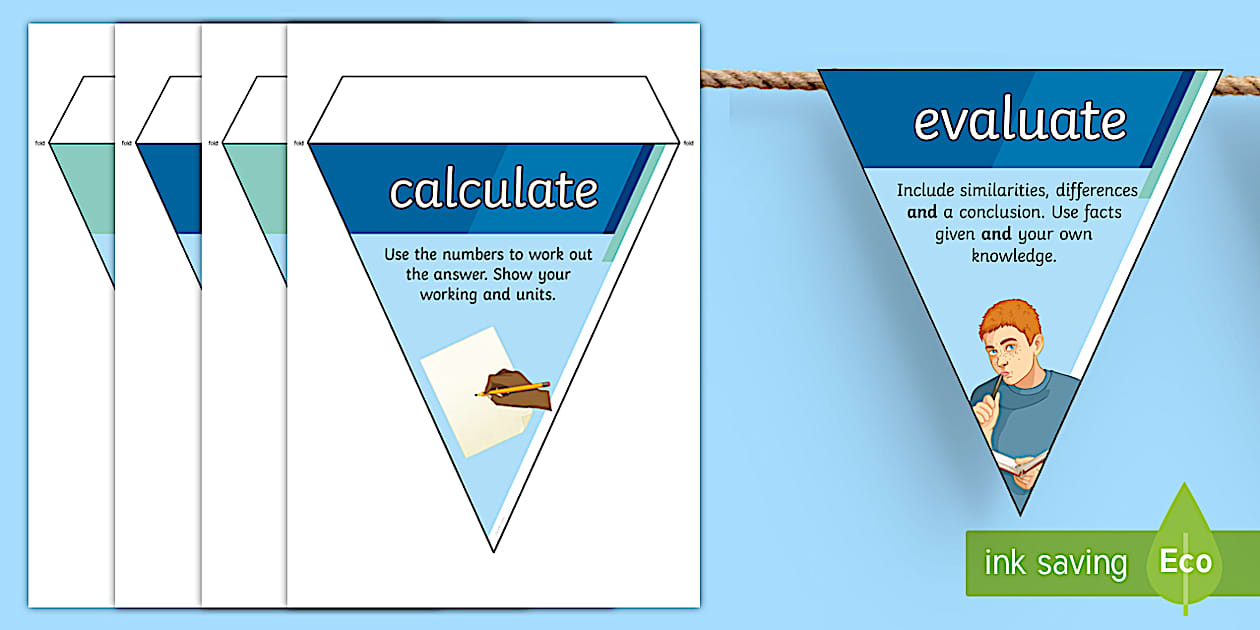 Exam Command Words Display Bunting (teacher made) - Twinkl