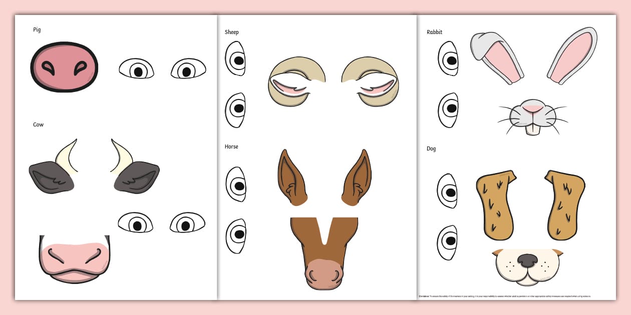 Farm Animal Features Cut-Outs (teacher made) - Twinkl