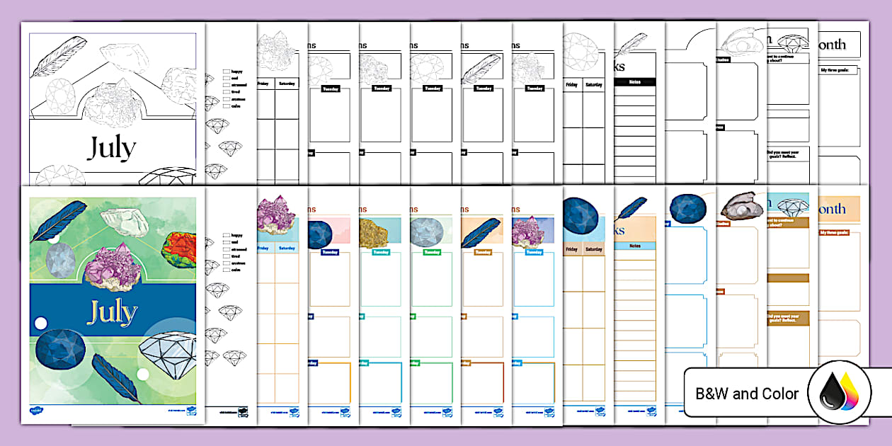 July Homeschool Planner Pages (teacher made) - Twinkl