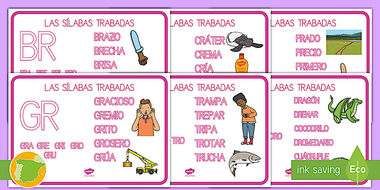 Pósters: Las sílabas trabadas