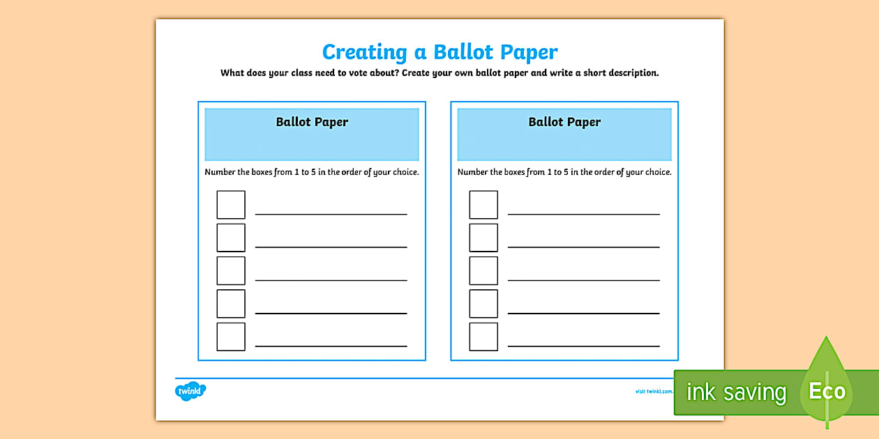 Election Template | Primary Resource | Twinkl (teacher made)