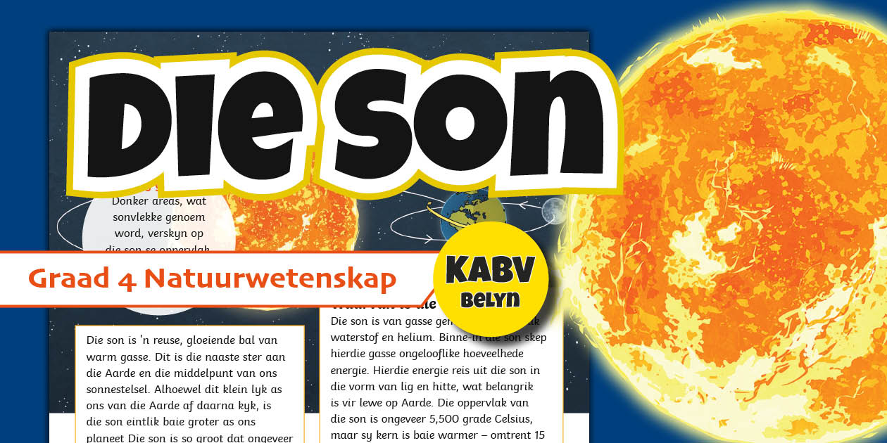 Graad 4 NW – Kwartaal 4 – Die Son – Feiteblad (KABV Belyn)