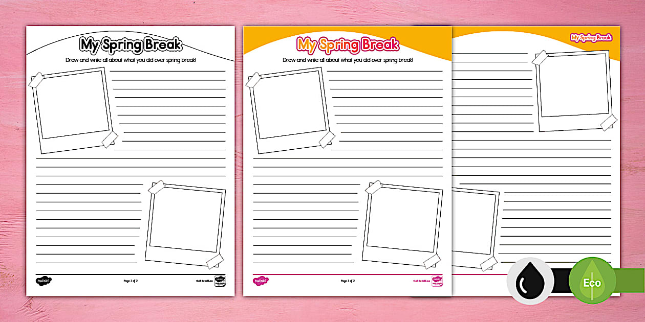 My Spring Break Primary Journal Writing Activity - Twinkl