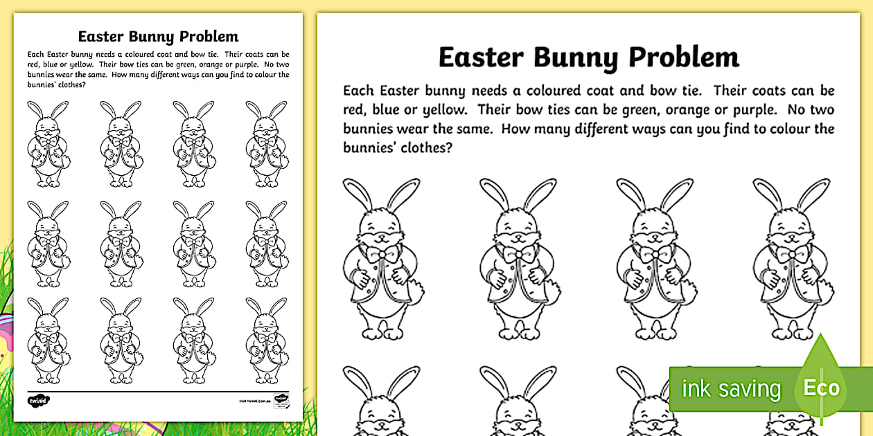 SA Easter Bunny Problems Activity (teacher made) - Twinkl