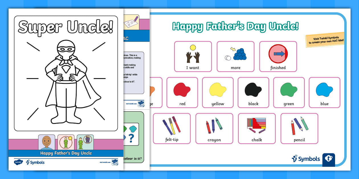 Happy Father's Day Uncle | Communication Colouring | Twinkl