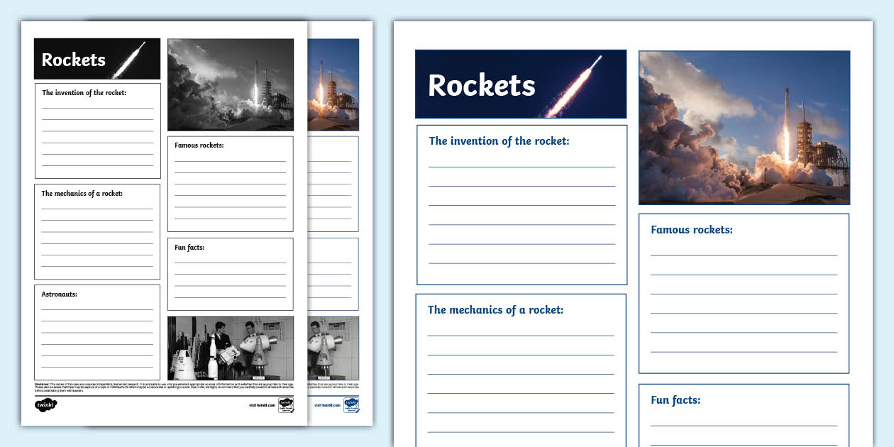 All About Rockets Fact File Template (teacher made) - Twinkl
