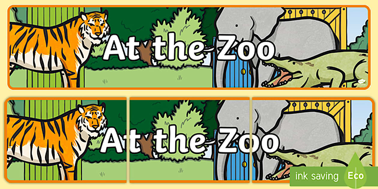 At the Zoo Editable Banner (teacher made) - Twinkl