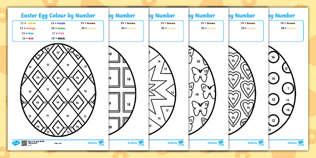 Easter Colour By Number 11-20 (teacher made) - Twinkl