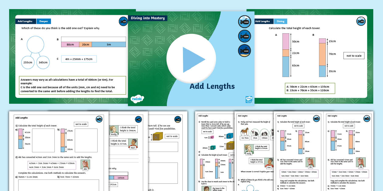 👉 Y3 Diving into Mastery: Step 8 Add Lengths Teaching Pack