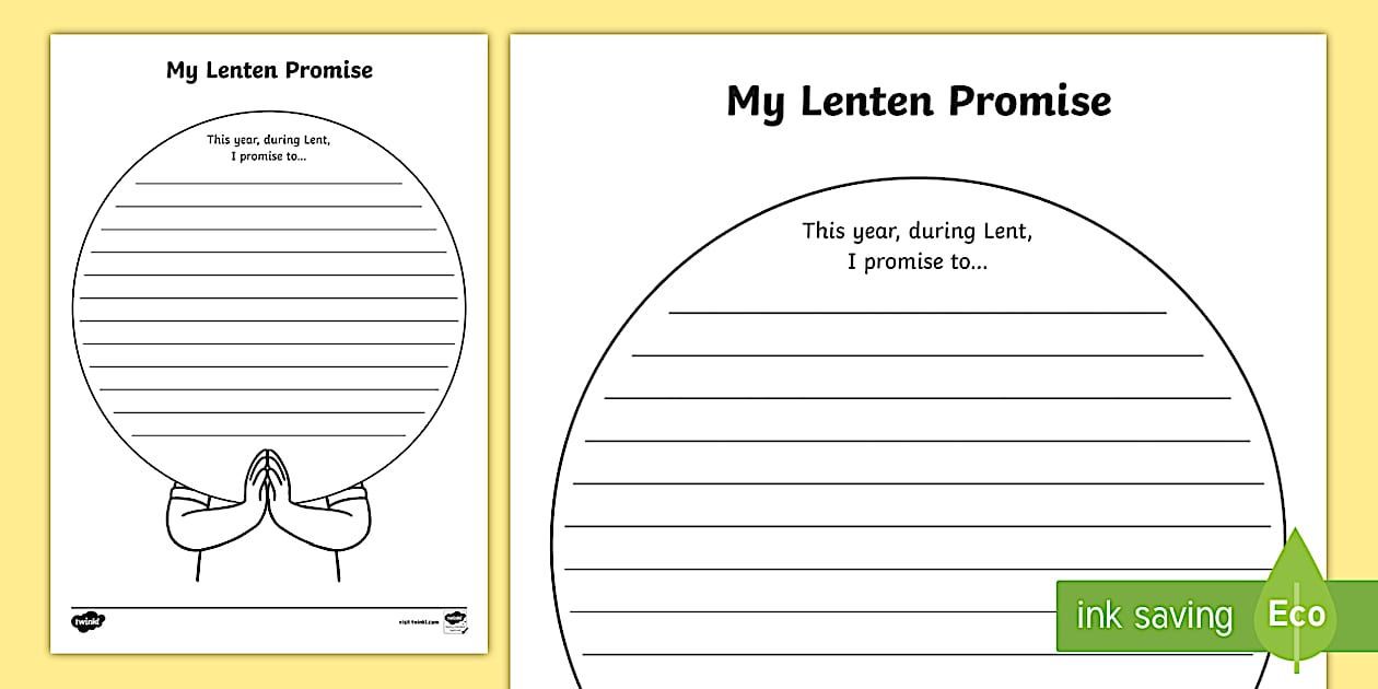 My Lenten Promise Worksheet (creat de profesori) - Twinkl