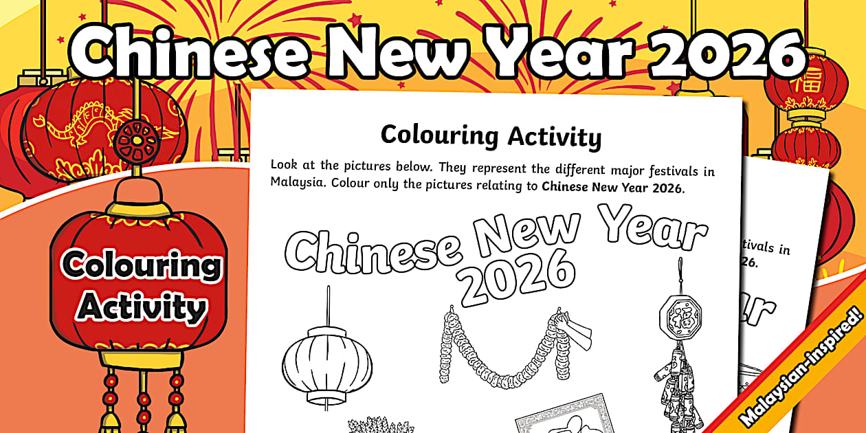 Chinese New Year 2026 Year of the Horse Colouring Activity (Malaysia)