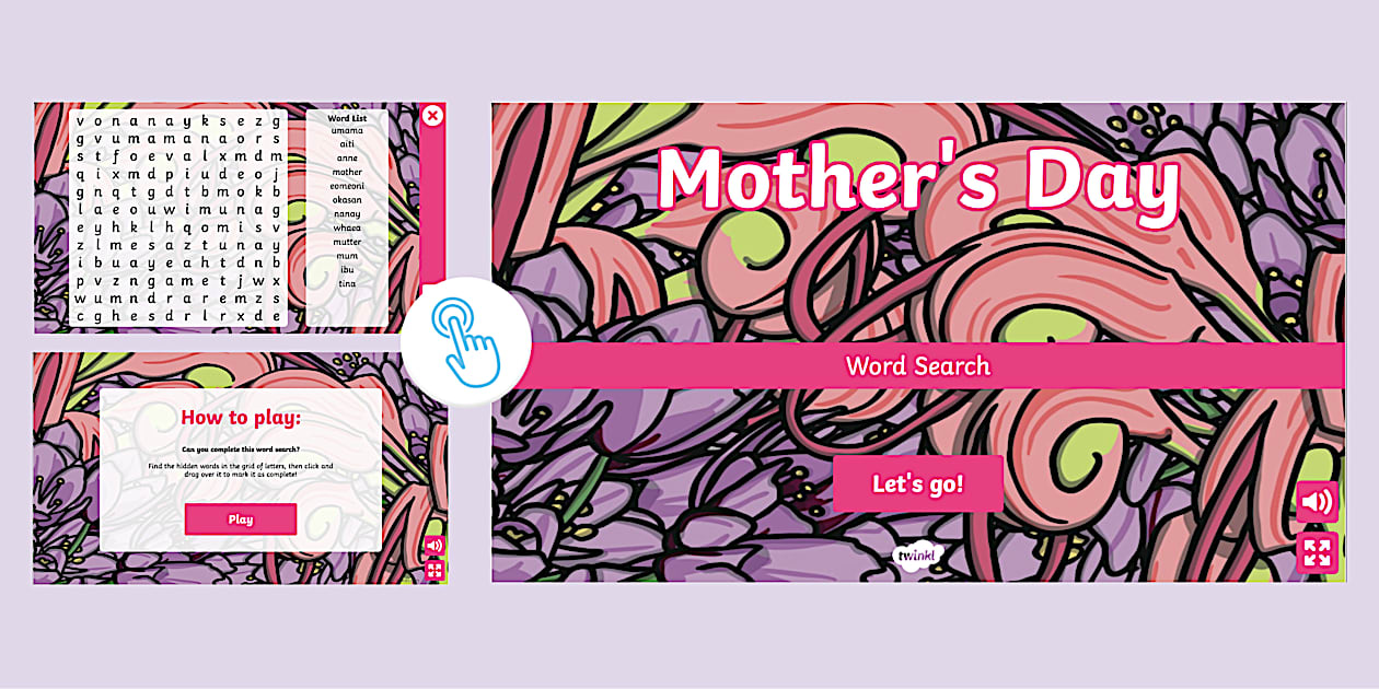 Mothers Day Interactive Word Search (teacher made) - Twinkl