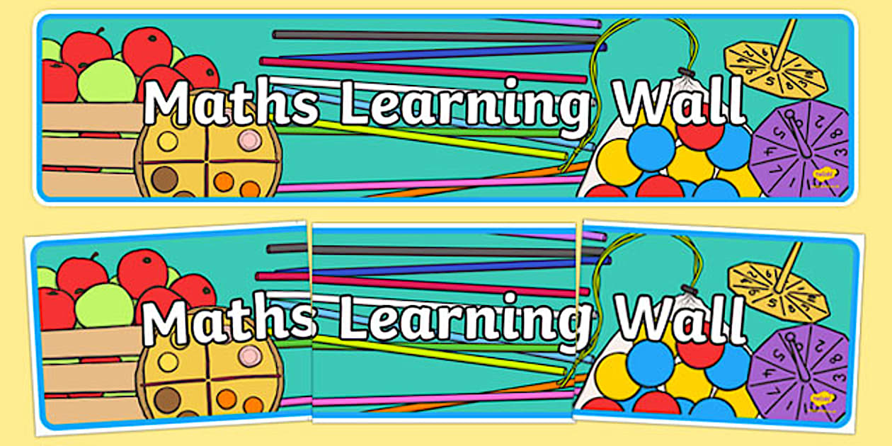 Cursive Maths Learning Wall Display Banner (teacher made)