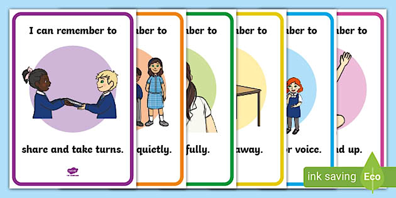 👉 Good Manners Display Posters - Classroom rules pictures