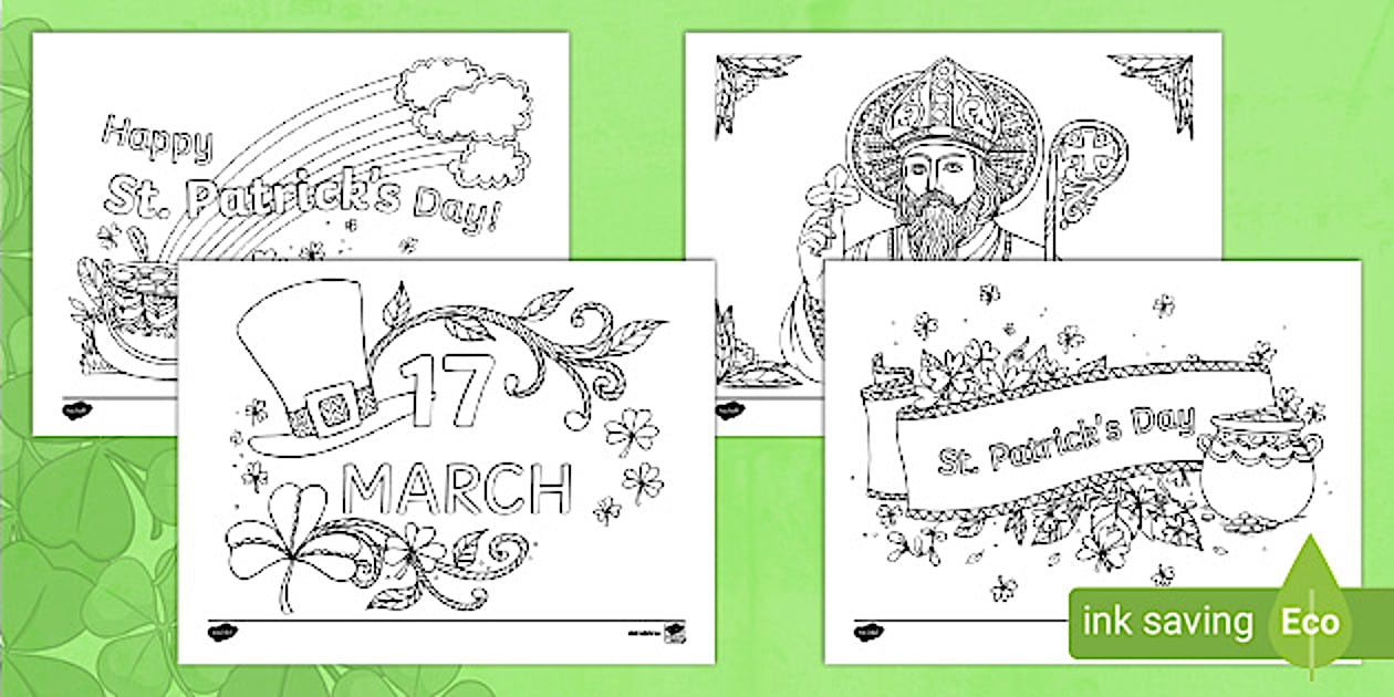 St. Patrick's Day Mindfulness Colouring Pages - Elementary St. Patrick ...