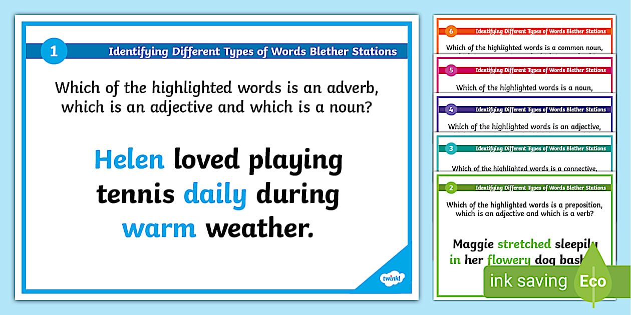 Identifying Different Types of Words Blether Stations